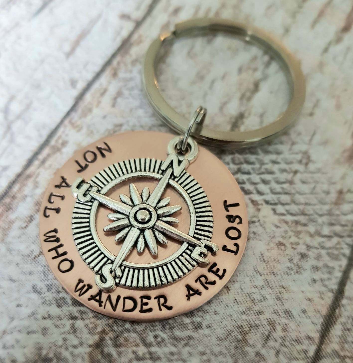 Not All Who Wander Are Lost Key Chain, Wanderlust Key Chain, Explorer ...