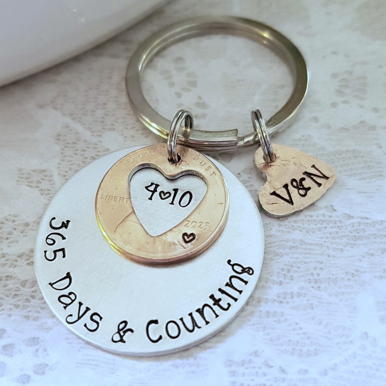 Personalized Anniversary Key Chain, Lucky Us Key Chain, Anniversary ...