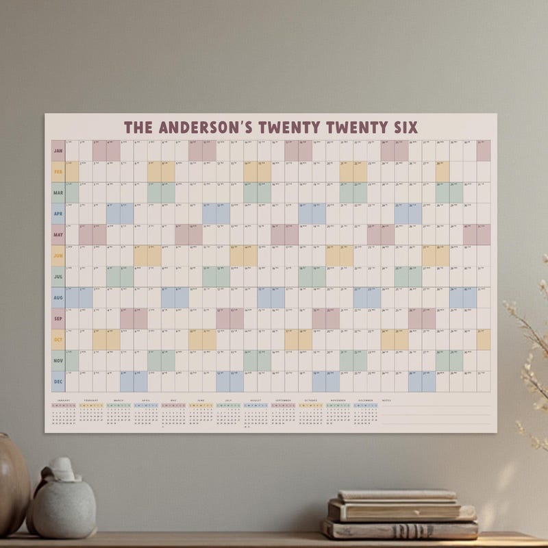 2026 Wall Planner A4 - Etsy UK