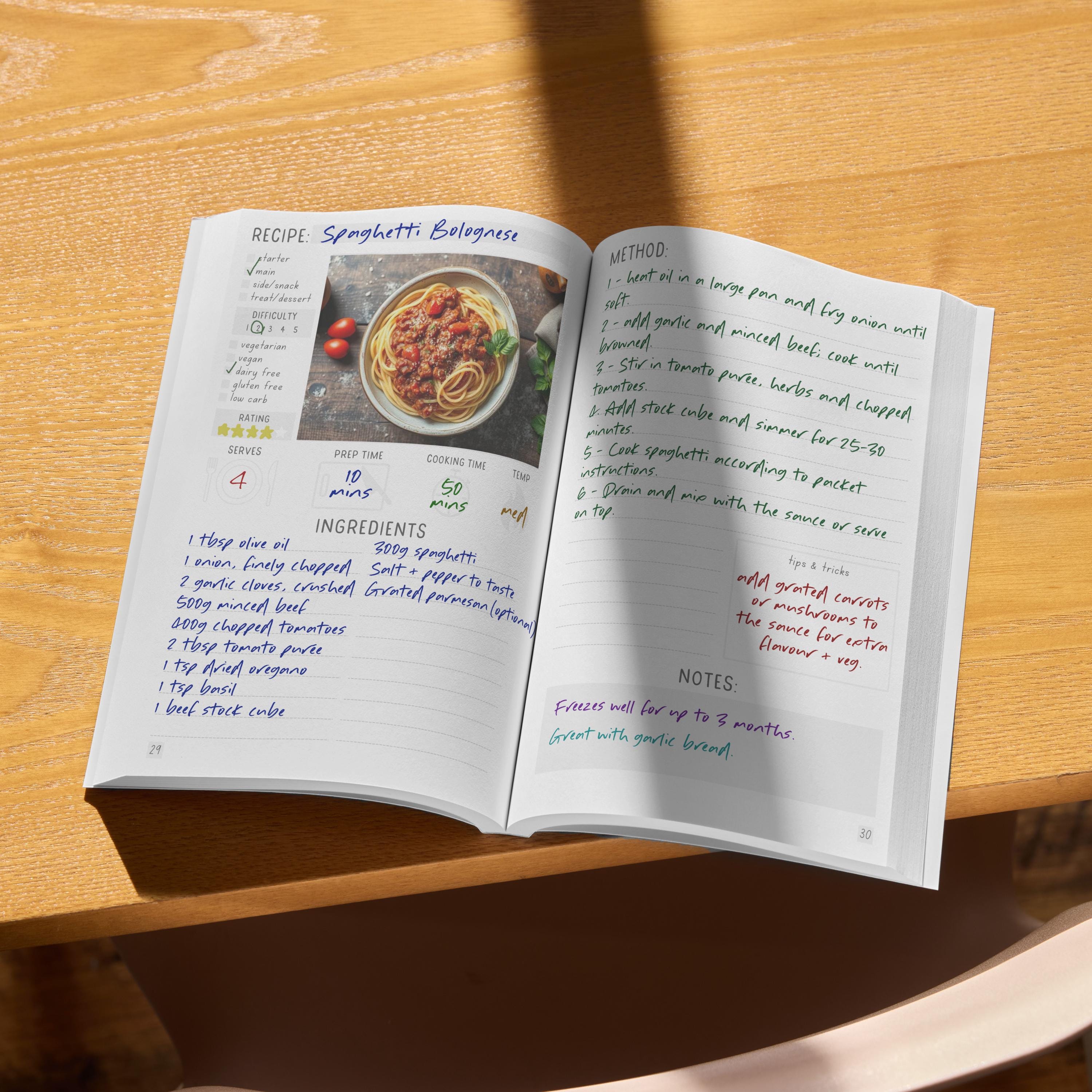 Personalised Baking Recipe Book | Custom Cookbook | Bake Journal | Star ...