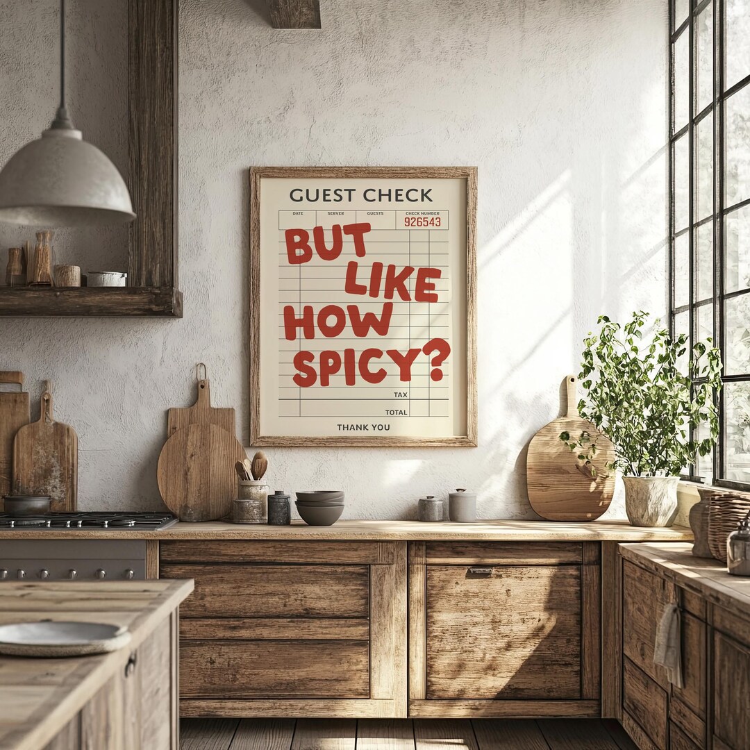 Spicy Food Poster | Playful Kitchen Guest Check Print - Etsy