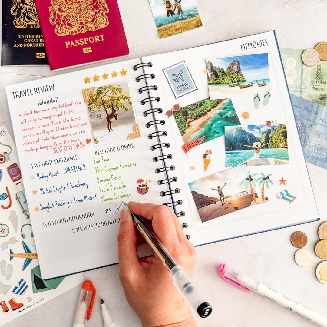 Ultimate Travel Journal | Personalised Adventure Gift | Stickers ...