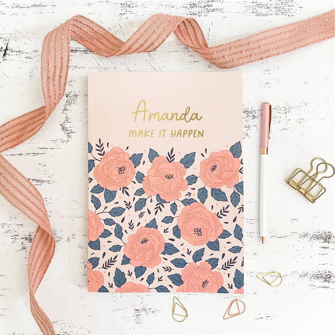 Agenda giornaliera personalizzata A5 – Design floreale ...