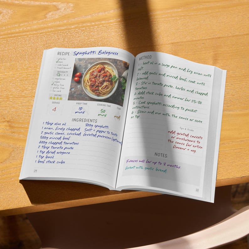 Personalised Recipe Book | Cooking Lover Present | Gift for Bakers ...
