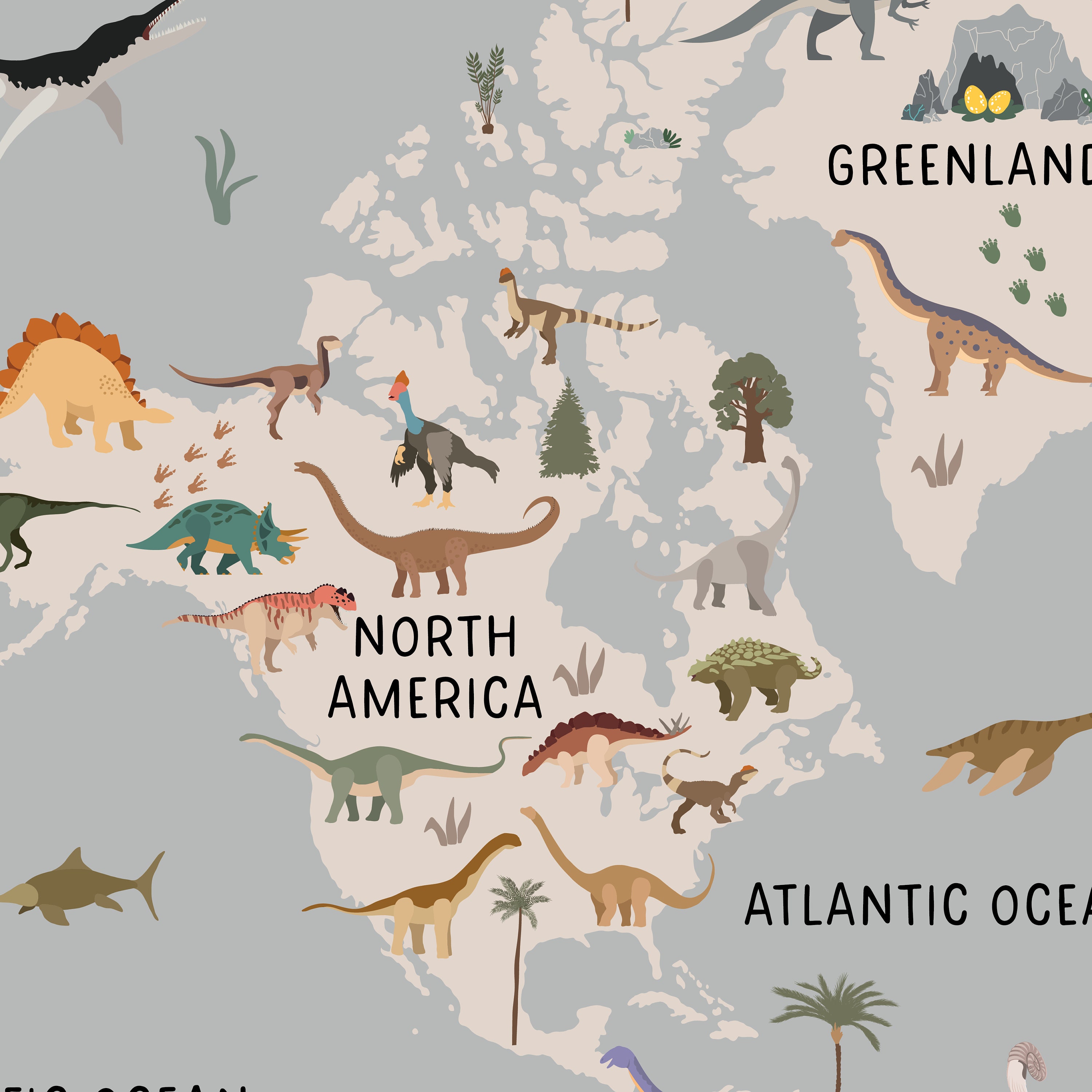 Personalised Dinosaur World Map Print – Kids Bedroom Decor - Etsy