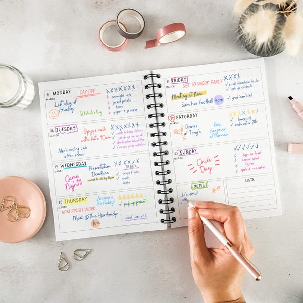 Personalised Diary Week View - Etsy UK