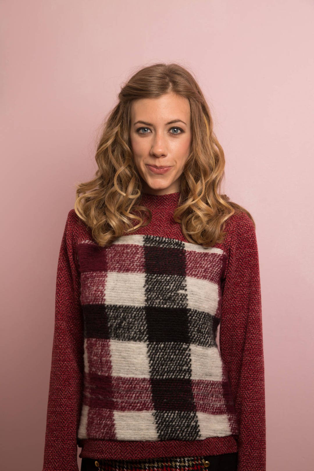 Gingham Checkered Turtleneck Sweater // Checkered Sweater // Tartan ...
