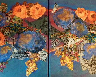 Fabric Collage Wall Art - Etsy