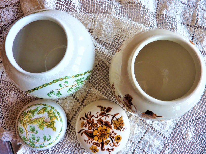 Vintage Sadler & Arthur Wood Porcelain Ginger Jars: Oriental Floral ...