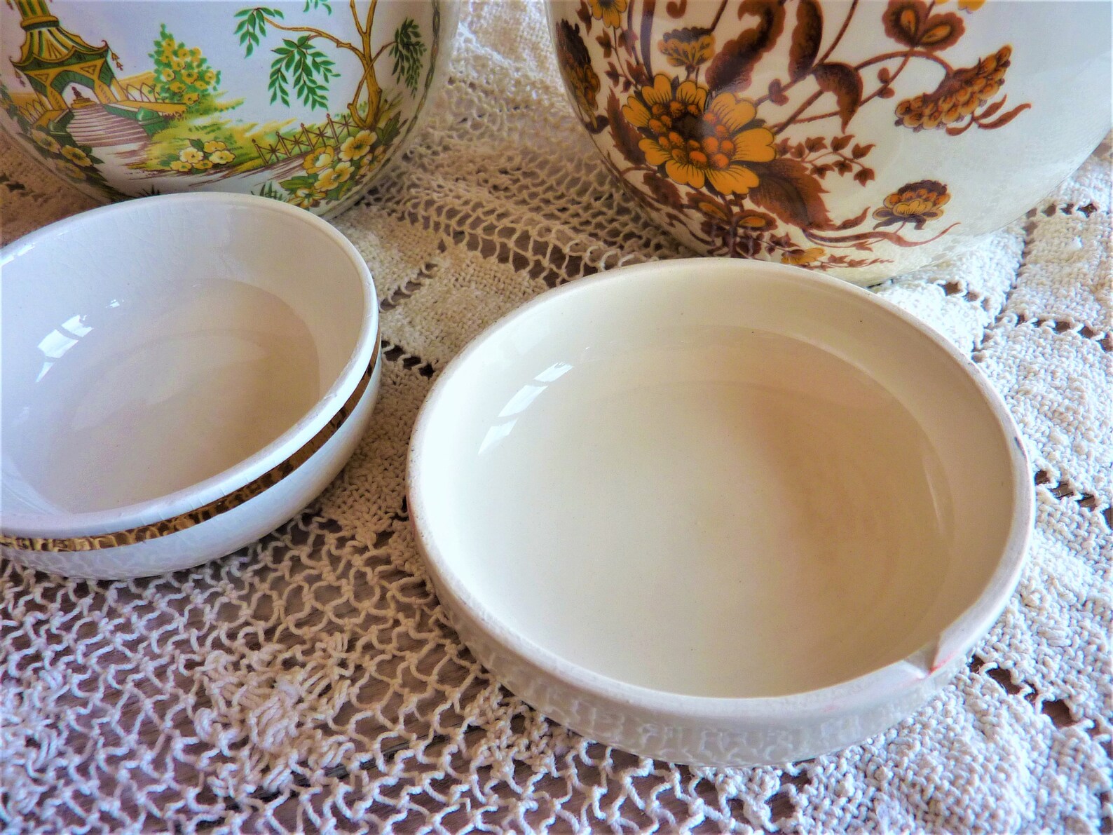 Vintage Sadler & Arthur Wood Porcelain Ginger Jars: Oriental Floral ...