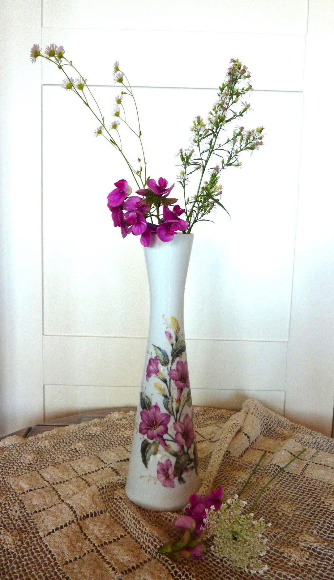 Vintage AK Kaiser Handpainted Porcelain Tall Liliane Vase Signed K ...
