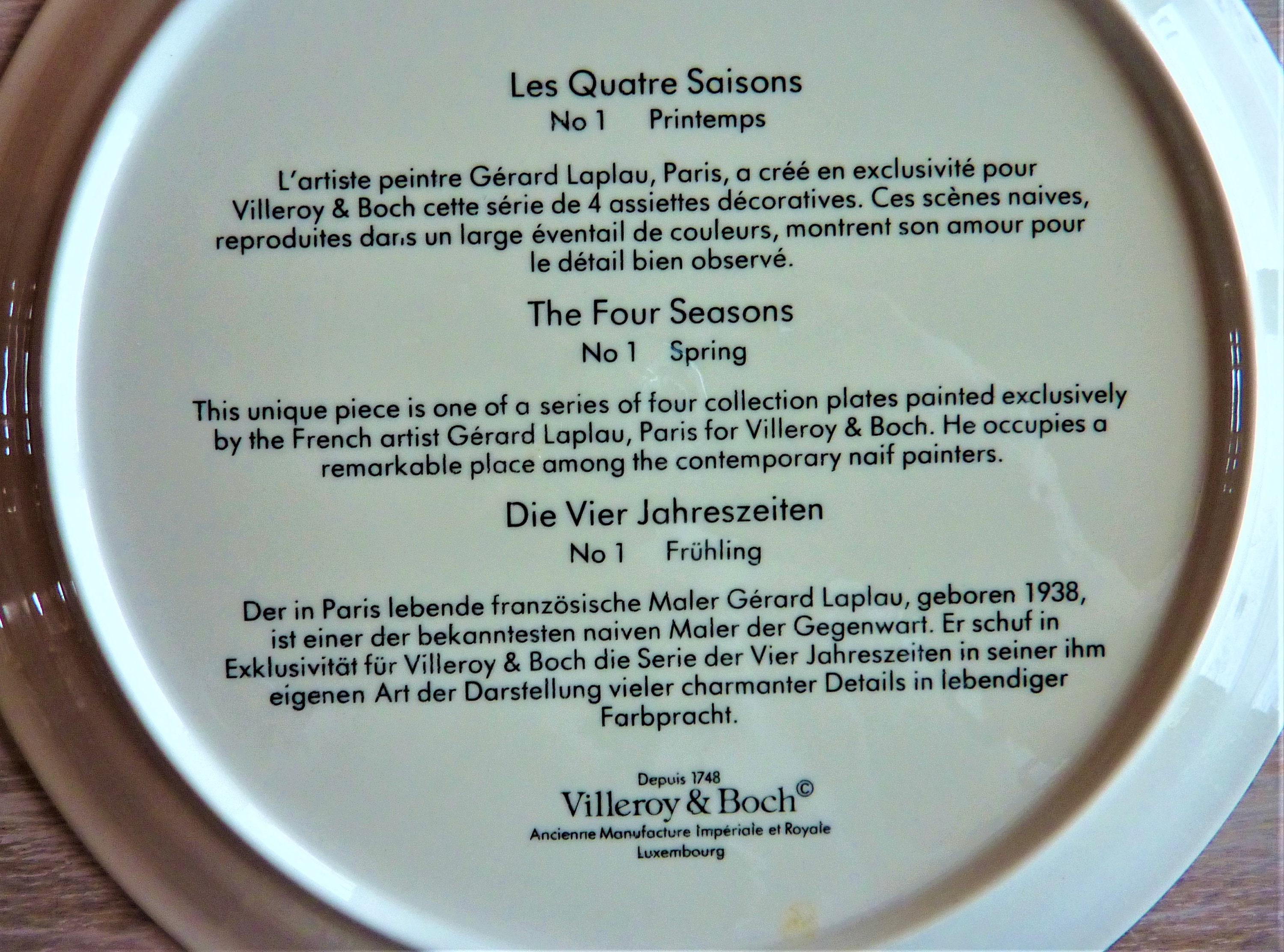 Villeroy & Boch Collection Plate NAIF Four Seasons Spring Plate Wall ...
