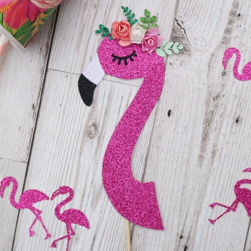 Flamingo Cake Topper Set - Etsy