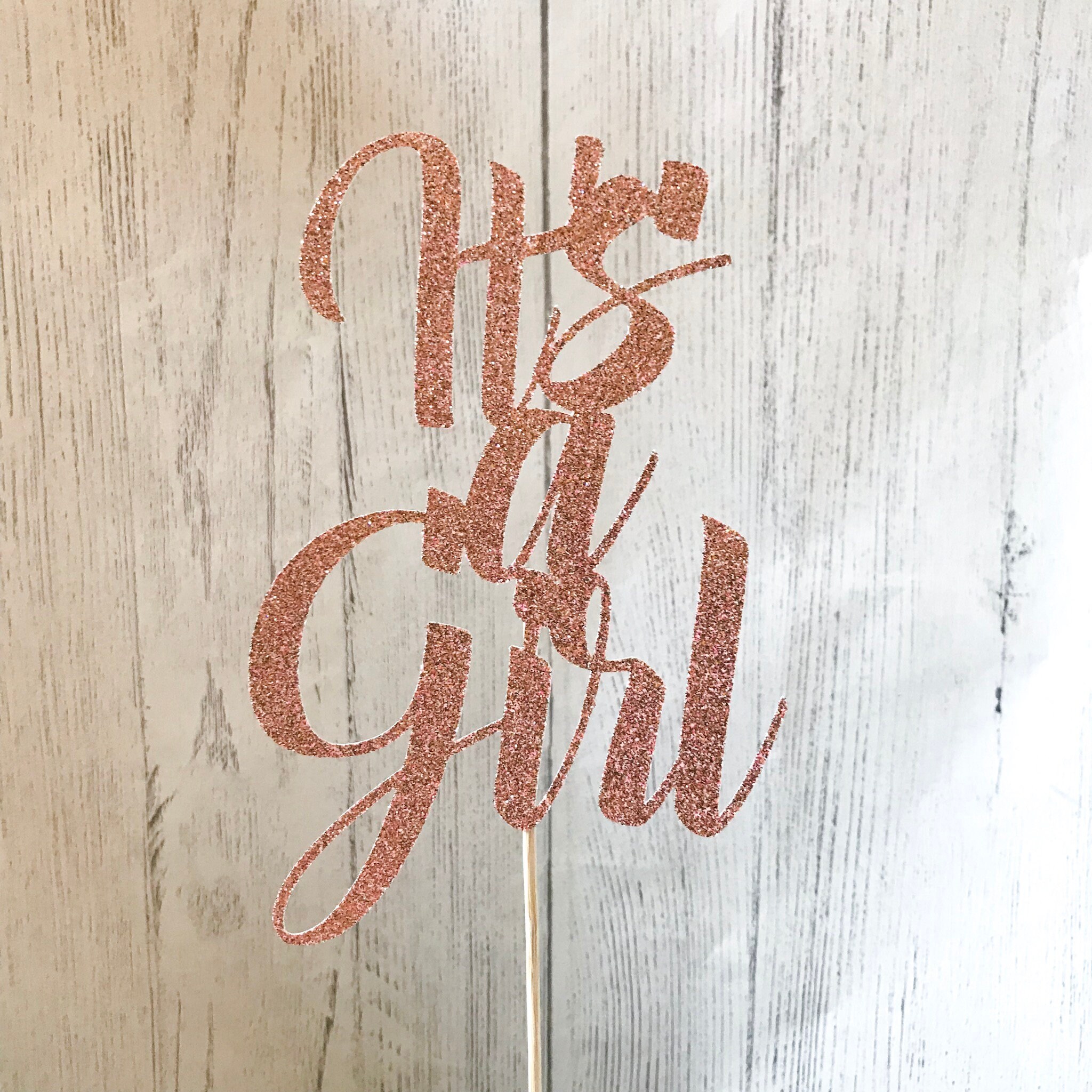 Its a Girl Glitter Cake Topper Pink Baby Shower Gender | Etsy