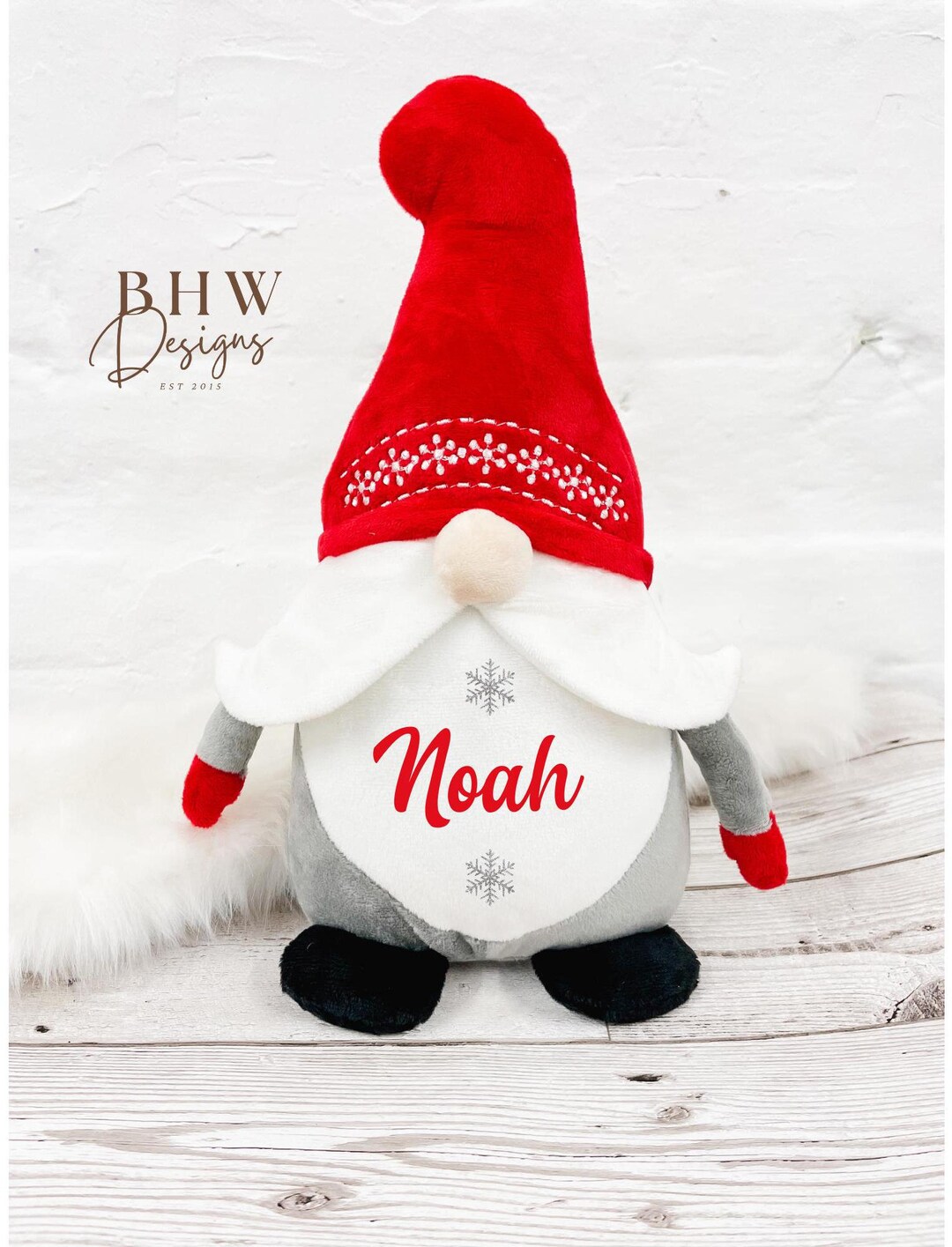 Personalised Name Santa Gonk Christmas Gnome Large Soft Toy - Etsy