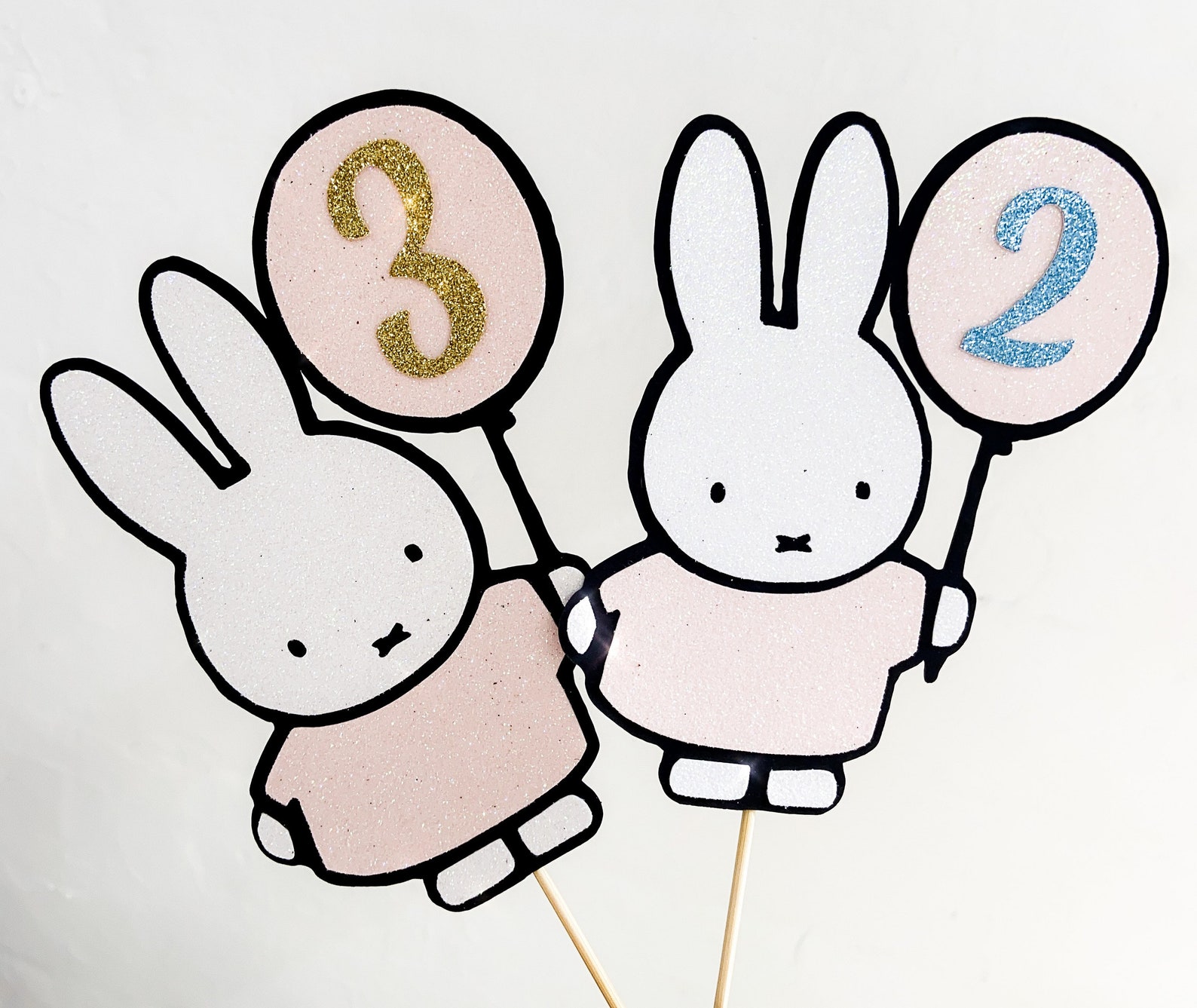 Miffy Age Balloon Glitter Cake Topper Birthday Number - Etsy