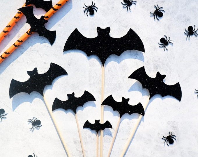 Bat Cake Topper Themed Wedding Figurine - Black Bats Sculpture ...