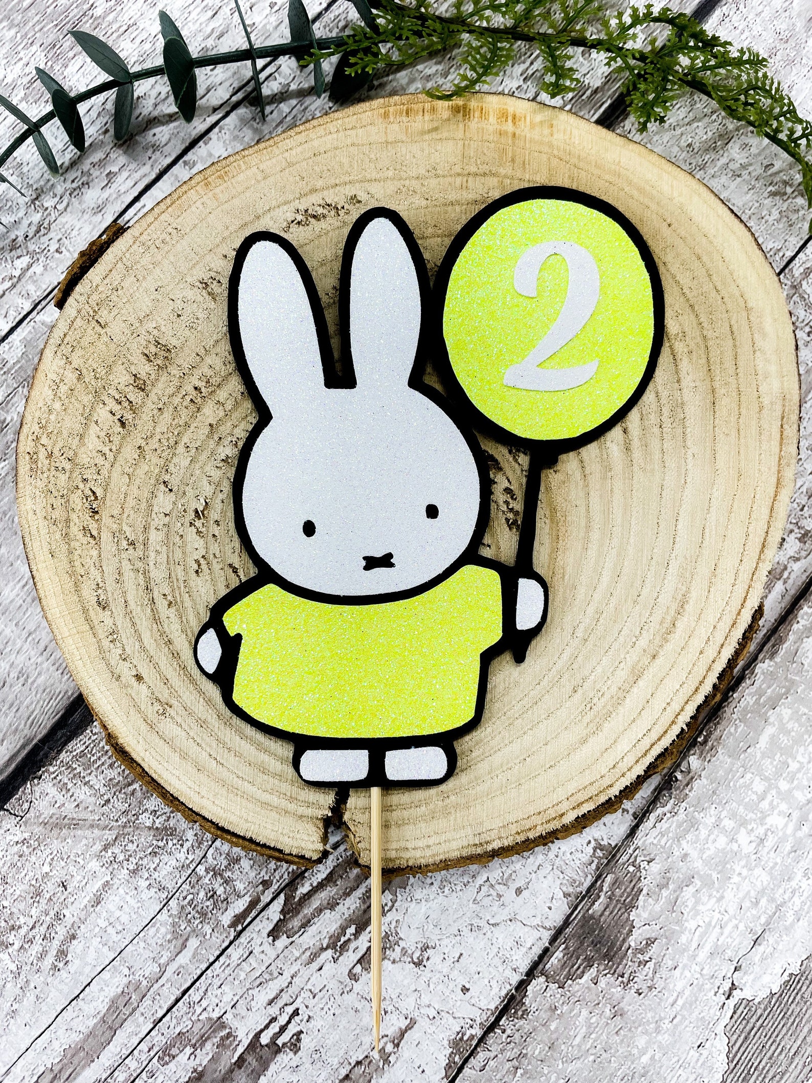 Miffy Age Balloon Glitter Cake Topper Birthday Number - Etsy