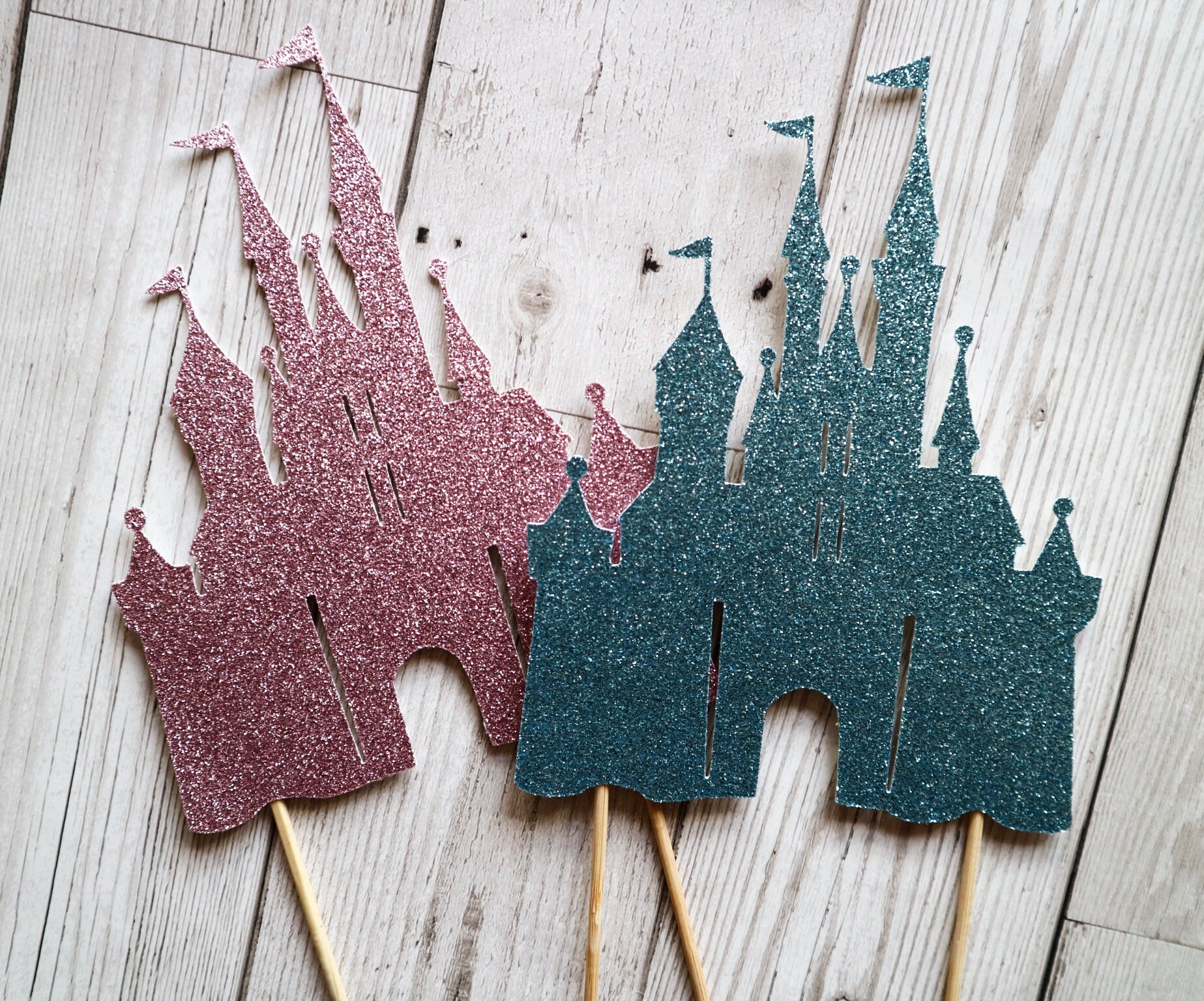 Glitter Disney Princess Inspired Castle Cake Topper Birthday | Etsy ...