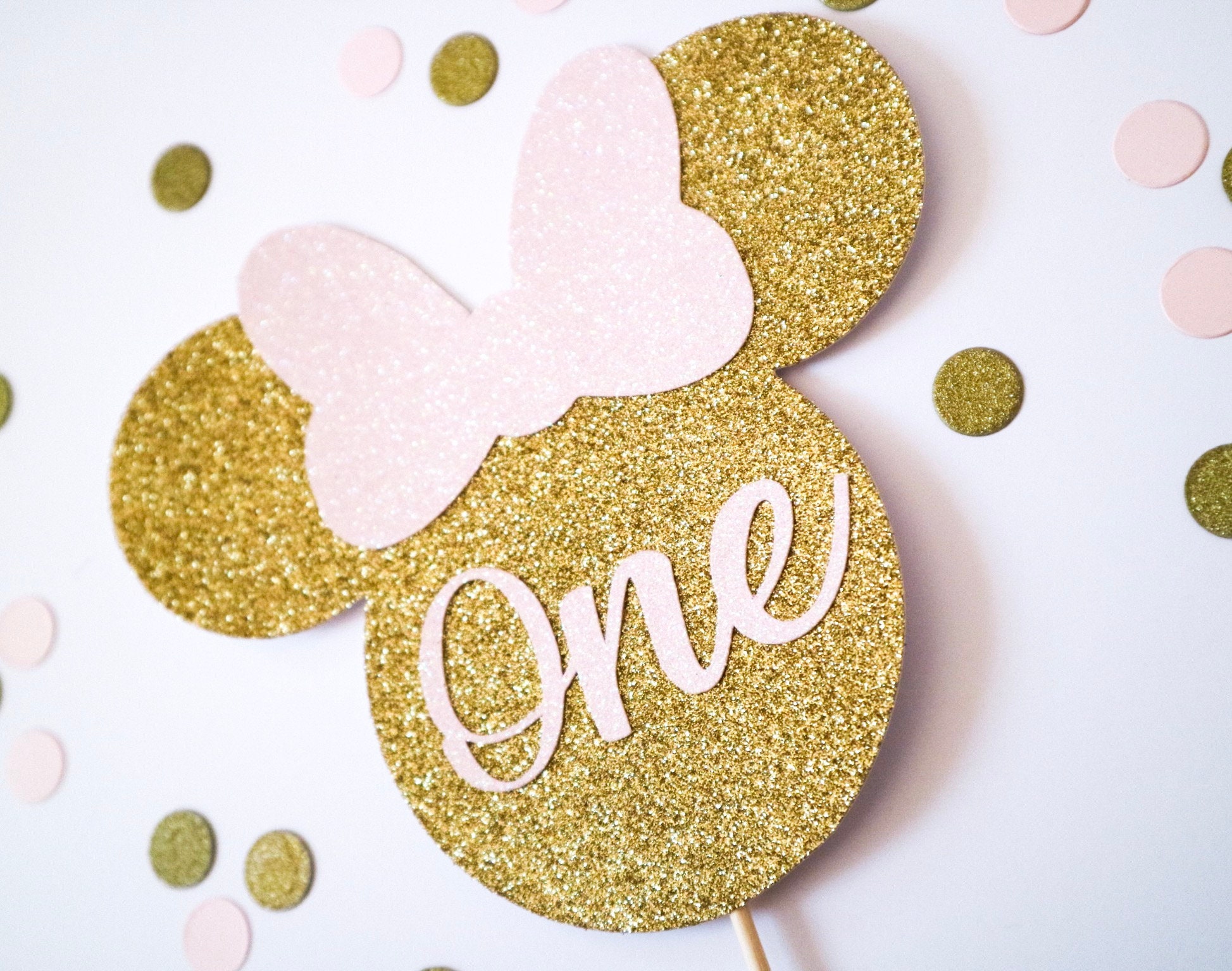 Minnie Mouse Age Glitter Cake Topper - Birthday - Party - Disney ...