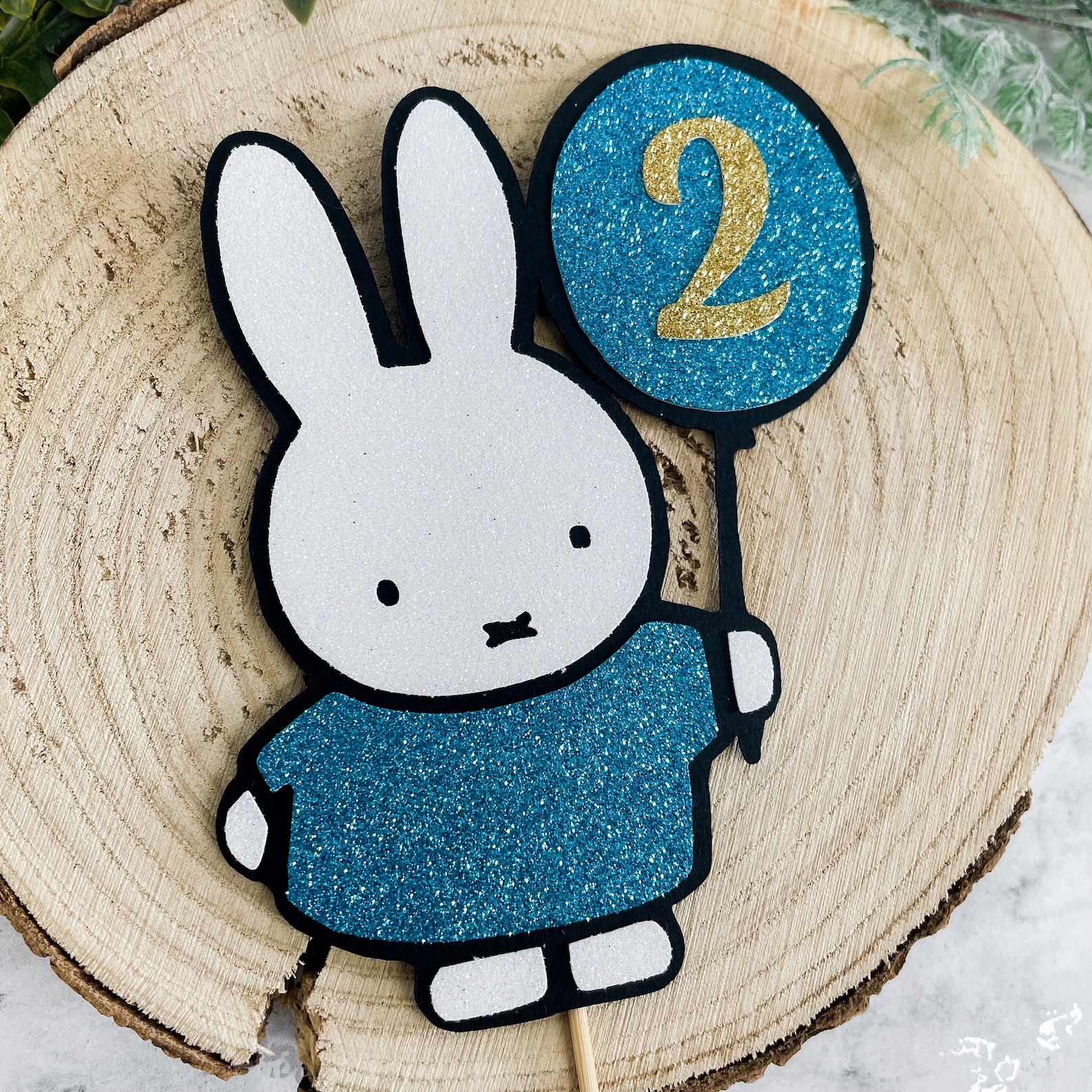Miffy Age Balloon Glitter Cake Topper Birthday Number - Etsy UK