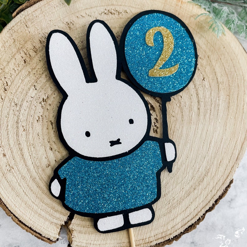 Miffy Age Balloon Glitter Cake Topper Birthday Number - Etsy
