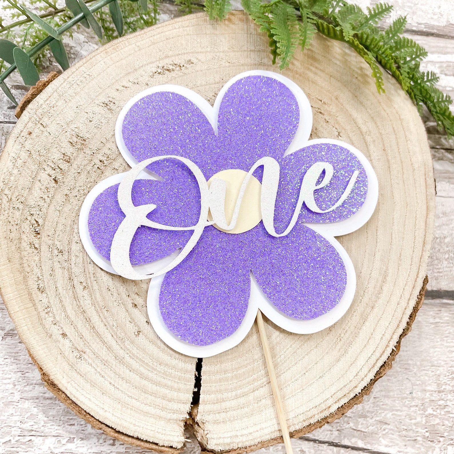 Personalised Daisy Flower Glitter Cake Topper Pink and White - Etsy