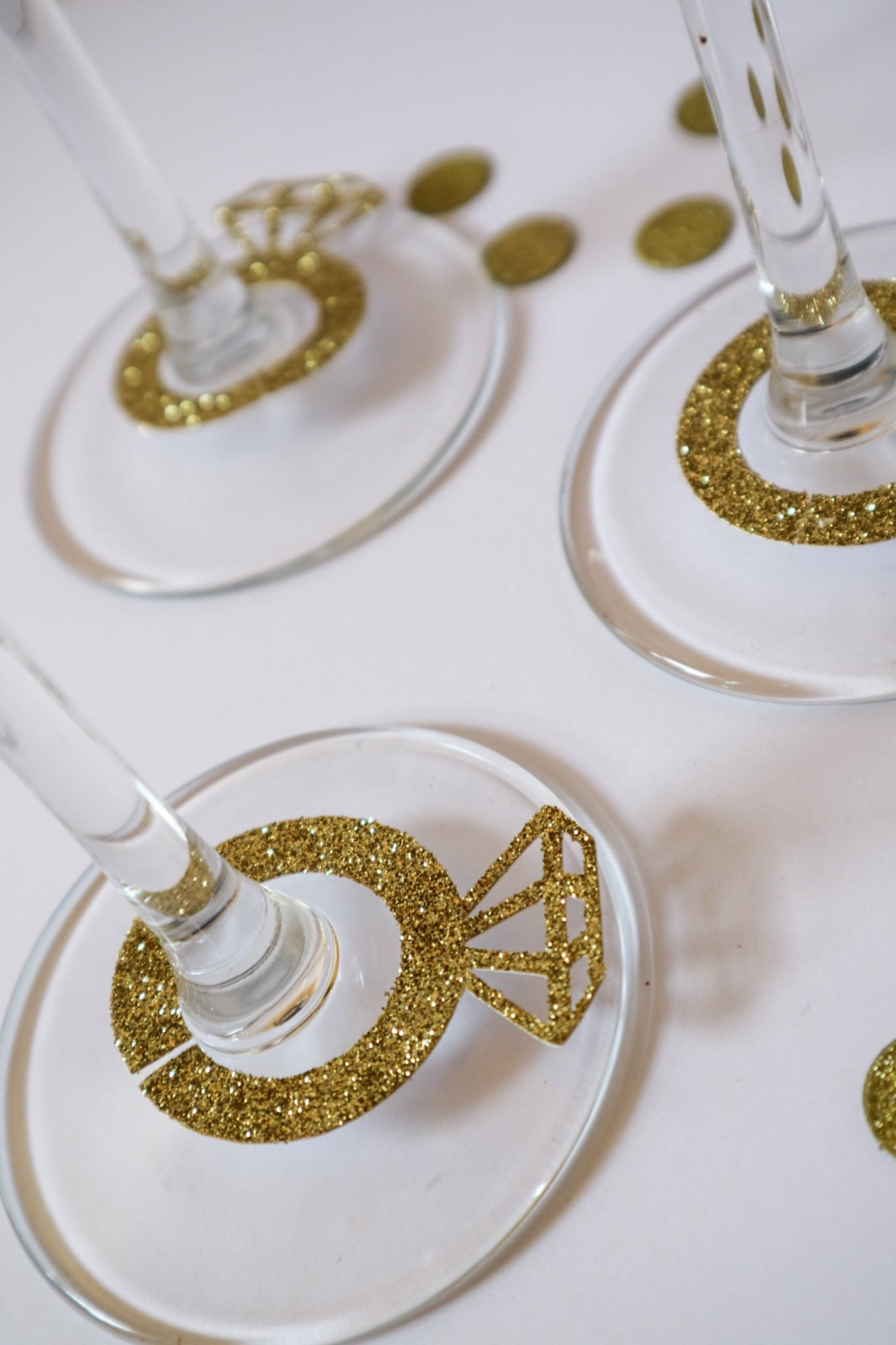 10 Diamond Ring Glitter Glass Tag Decor Charm Bridal - Etsy UK
