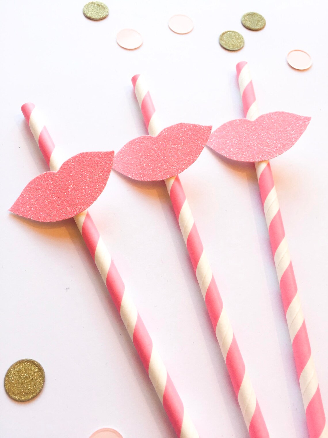 10 Glitter Lips Stripe Paper Straws Hen Party Bridal - Etsy UK