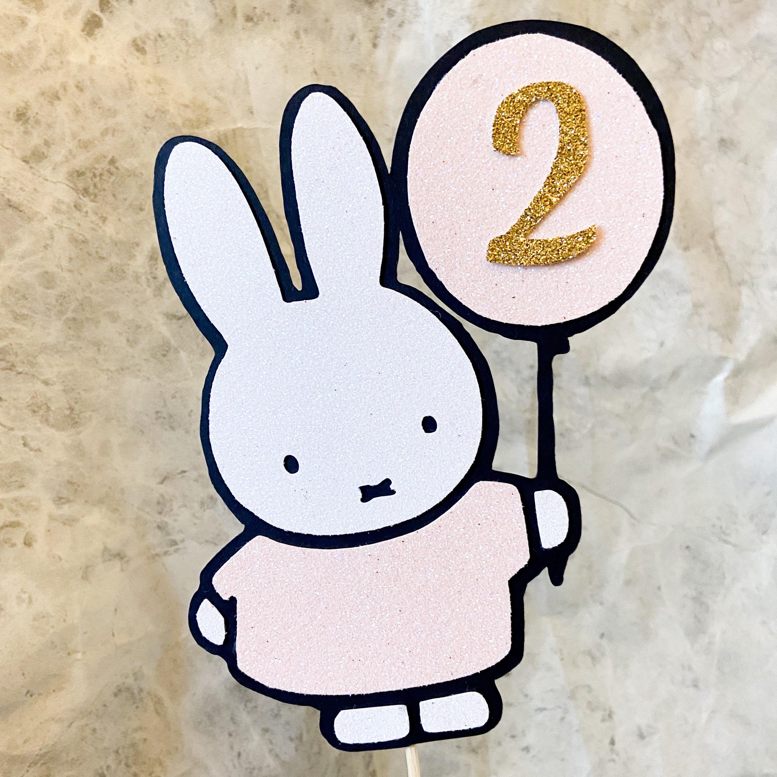 Miffy Age Balloon Glitter Cake Topper Birthday Number - Etsy UK