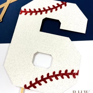 Glitter Baseball Age Number Cake Topper: Birthday Decoration, Baseball ...