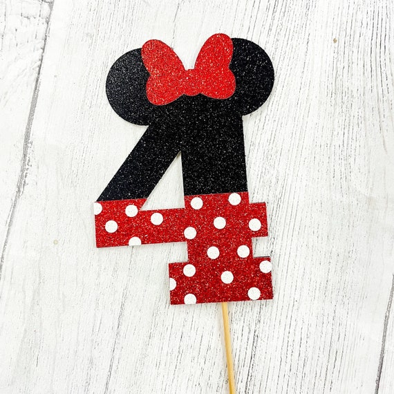 Red Minnie Mouse Cake Topper