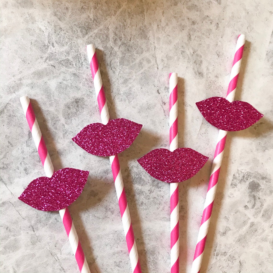 10 Glitter Lips Stripe Paper Straws Hen Party Bridal - Etsy UK