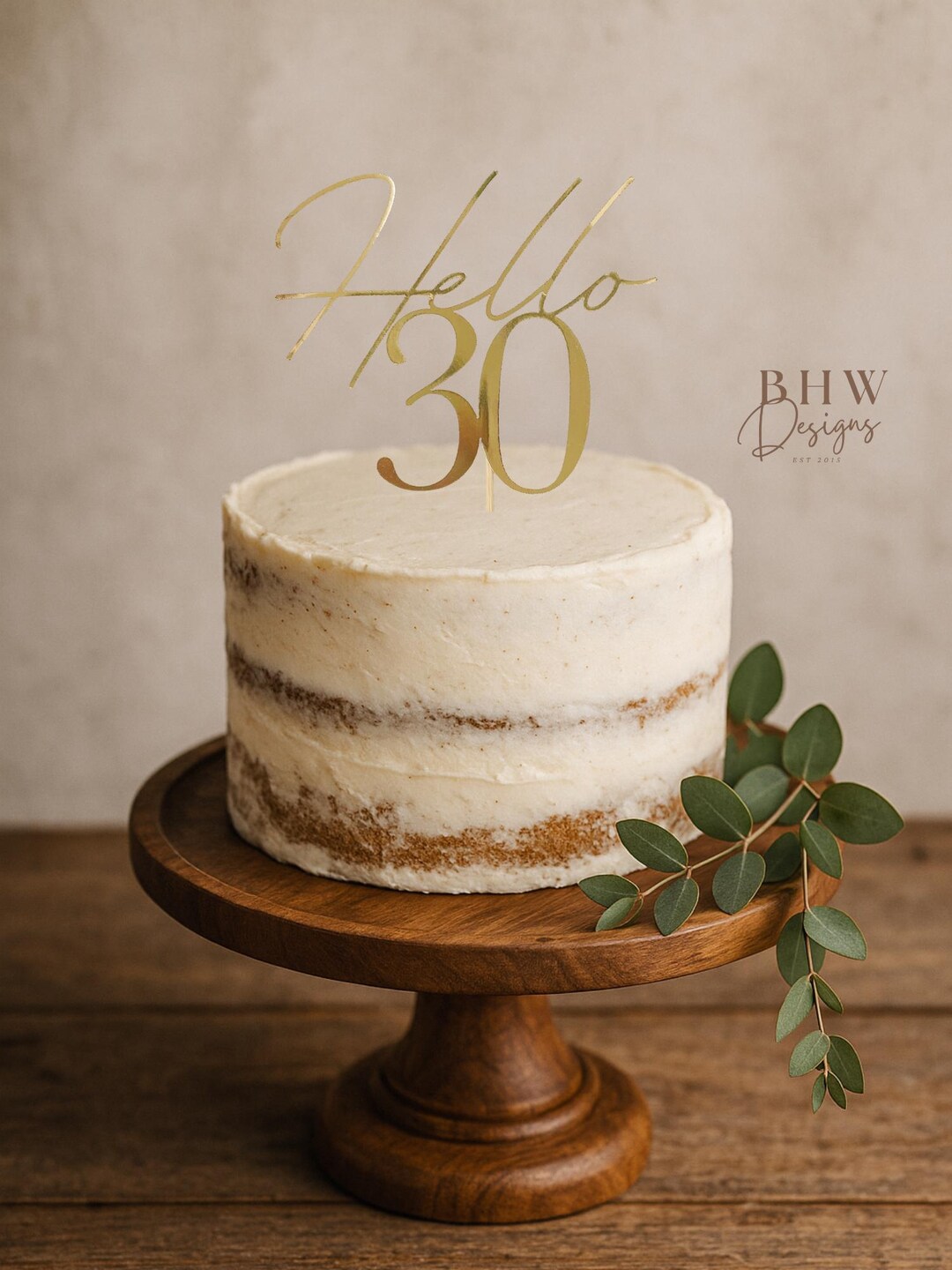 Hello 30 Foil Mirror Cake Topper, Forty, Fortieth Birthday Decoration ...