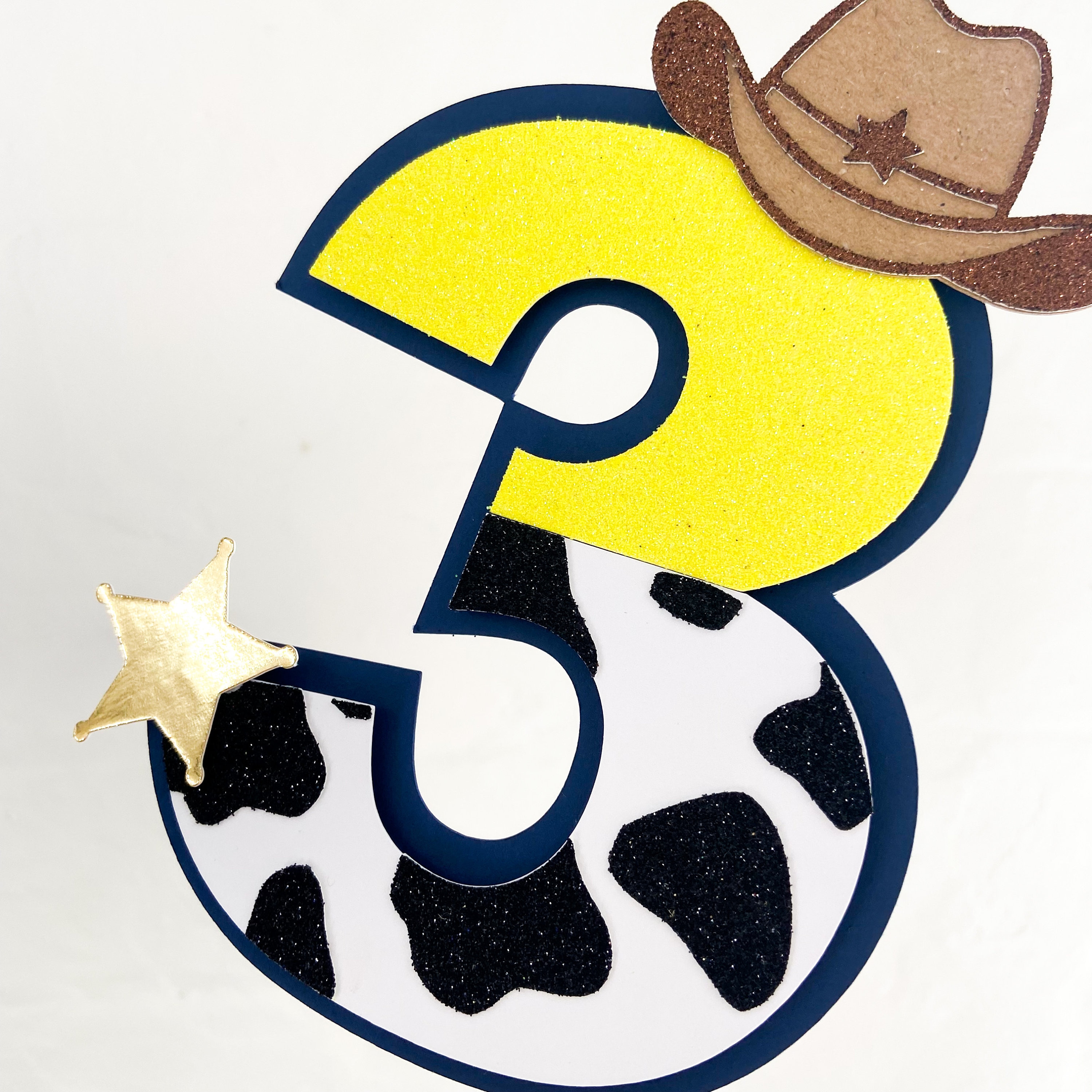 Age Number - Woody Style - Toy Story Theme - Glitter and Card Cake ...