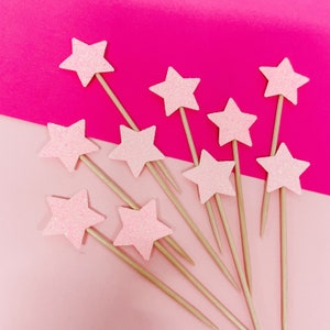 Star Glitter Cup Cake Toppers - Birthday - New Years - Wedding - Baby ...