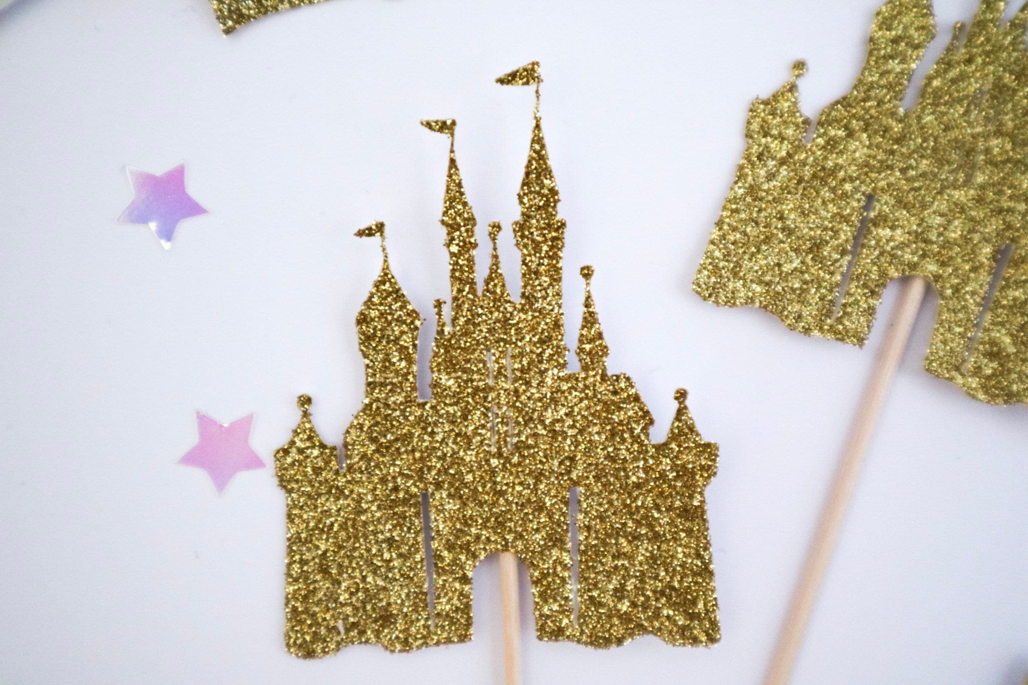 6 Glitter Disney Princess Inspired Castle Cupcake Topper | Etsy UK