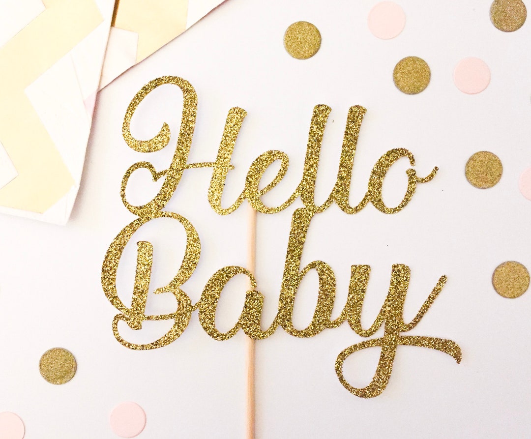 Hello Baby Glitter Cake Topper Baby Shower New Baby Gender Reveal - Etsy UK