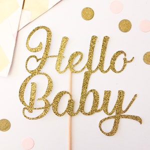 Hello Baby Glitter Cake Topper Baby Shower New Baby Gender Reveal - Etsy UK