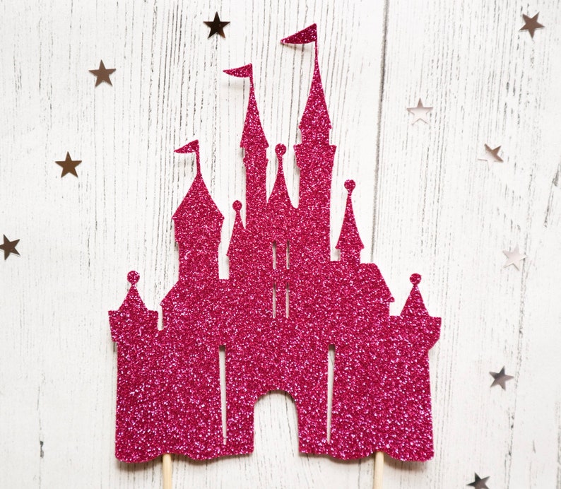 Glitter Disney Princess Inspired Castle Cake Topper - Birthday - Party ...