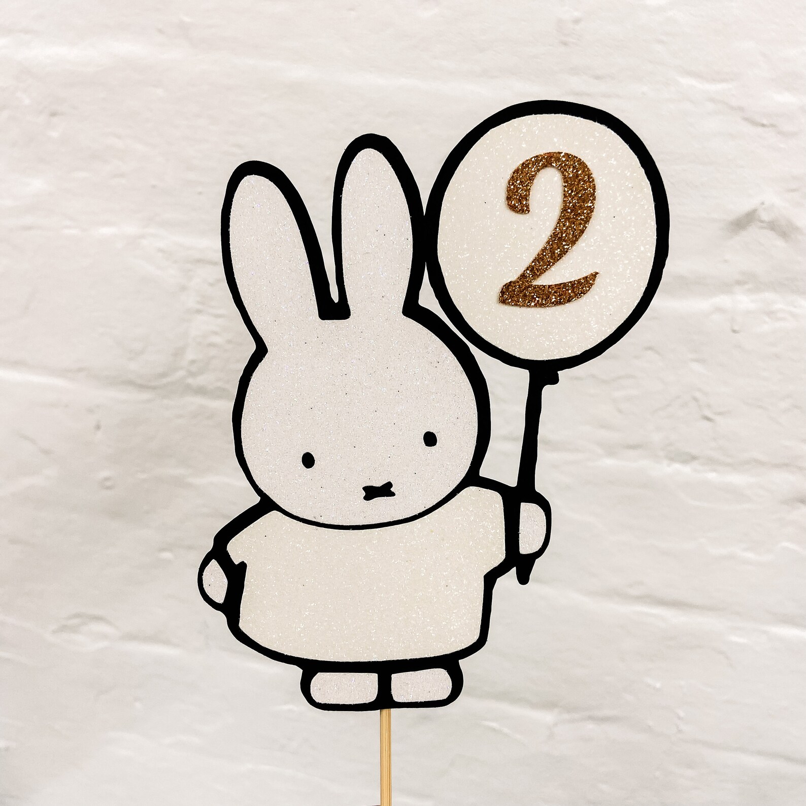 Miffy Age Balloon Glitter Cake Topper Birthday Number - Etsy