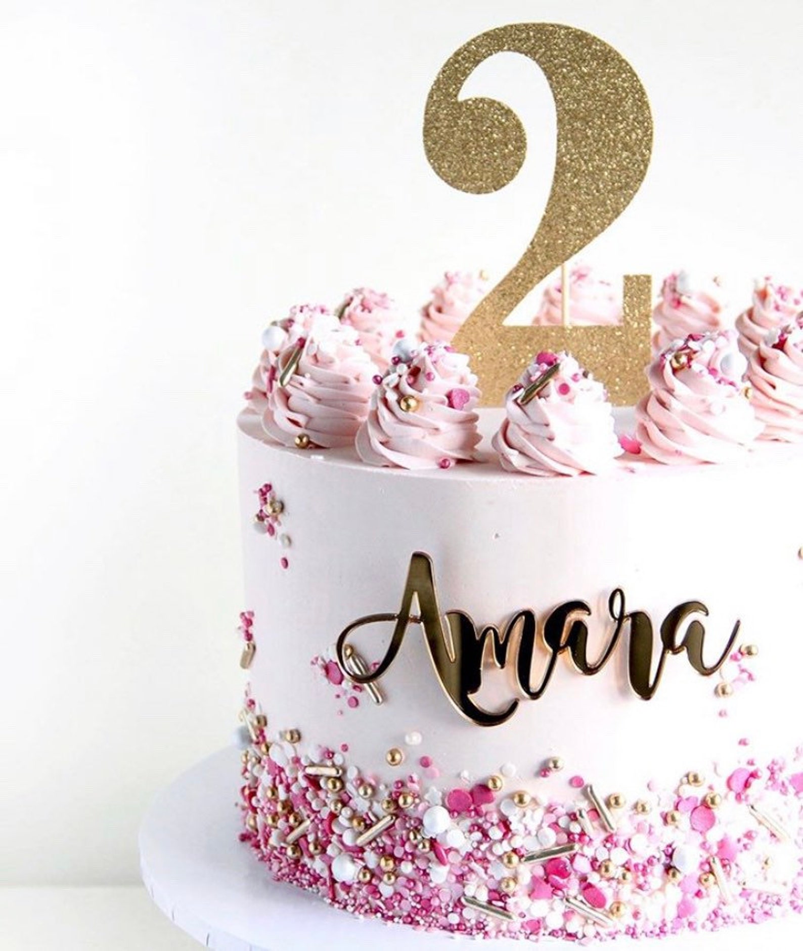 Age Number Glitter Cake Topper Birthday - Etsy