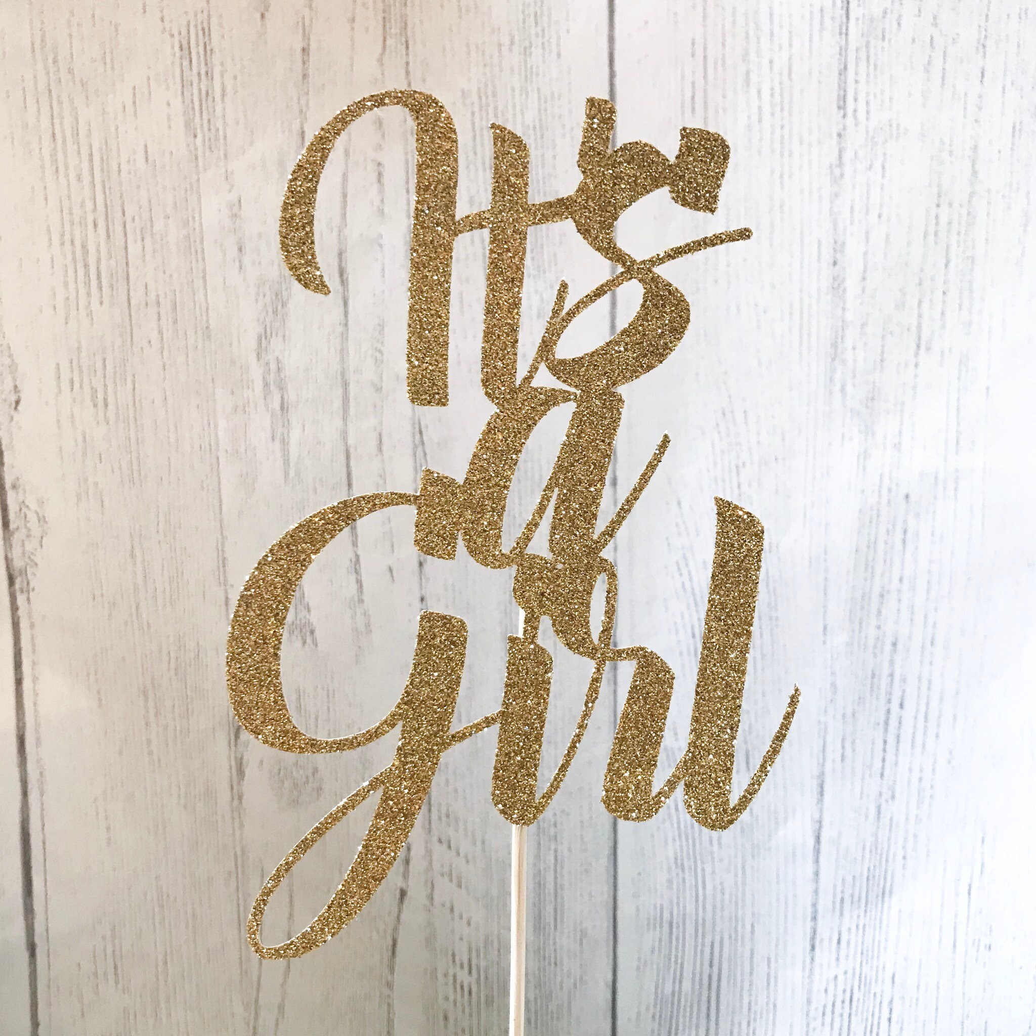 Its a Girl Glitter Cake Topper Pink Baby Shower Gender | Etsy