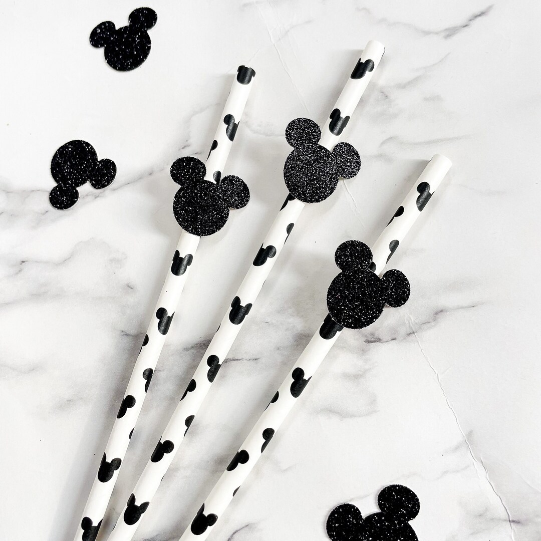 10 - Mickey Mouse Paper Straws - Disney Party - Etsy