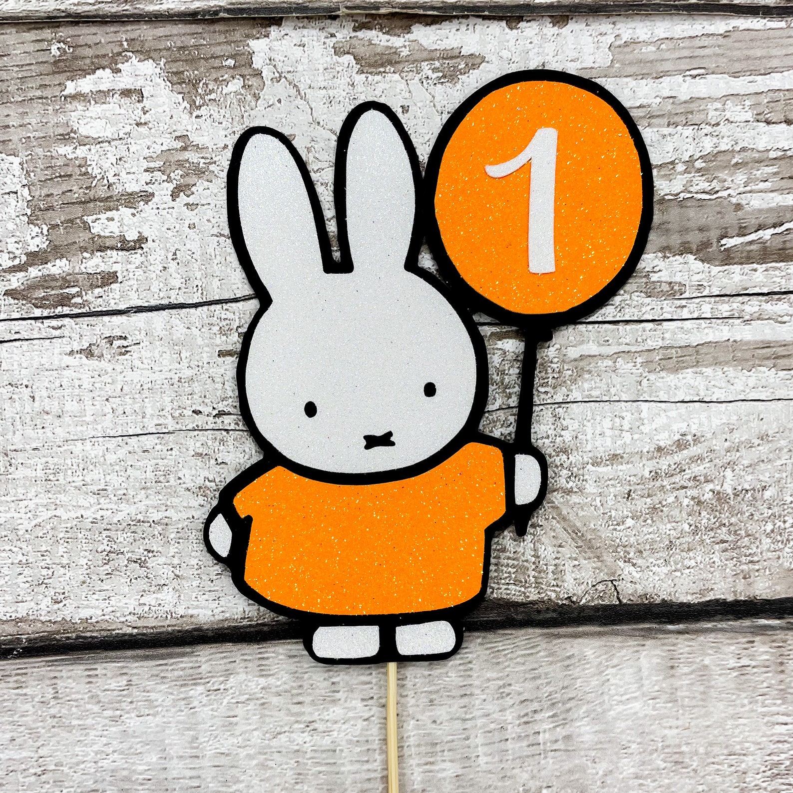Miffy Age Balloon Glitter Cake Topper Birthday Number - Etsy
