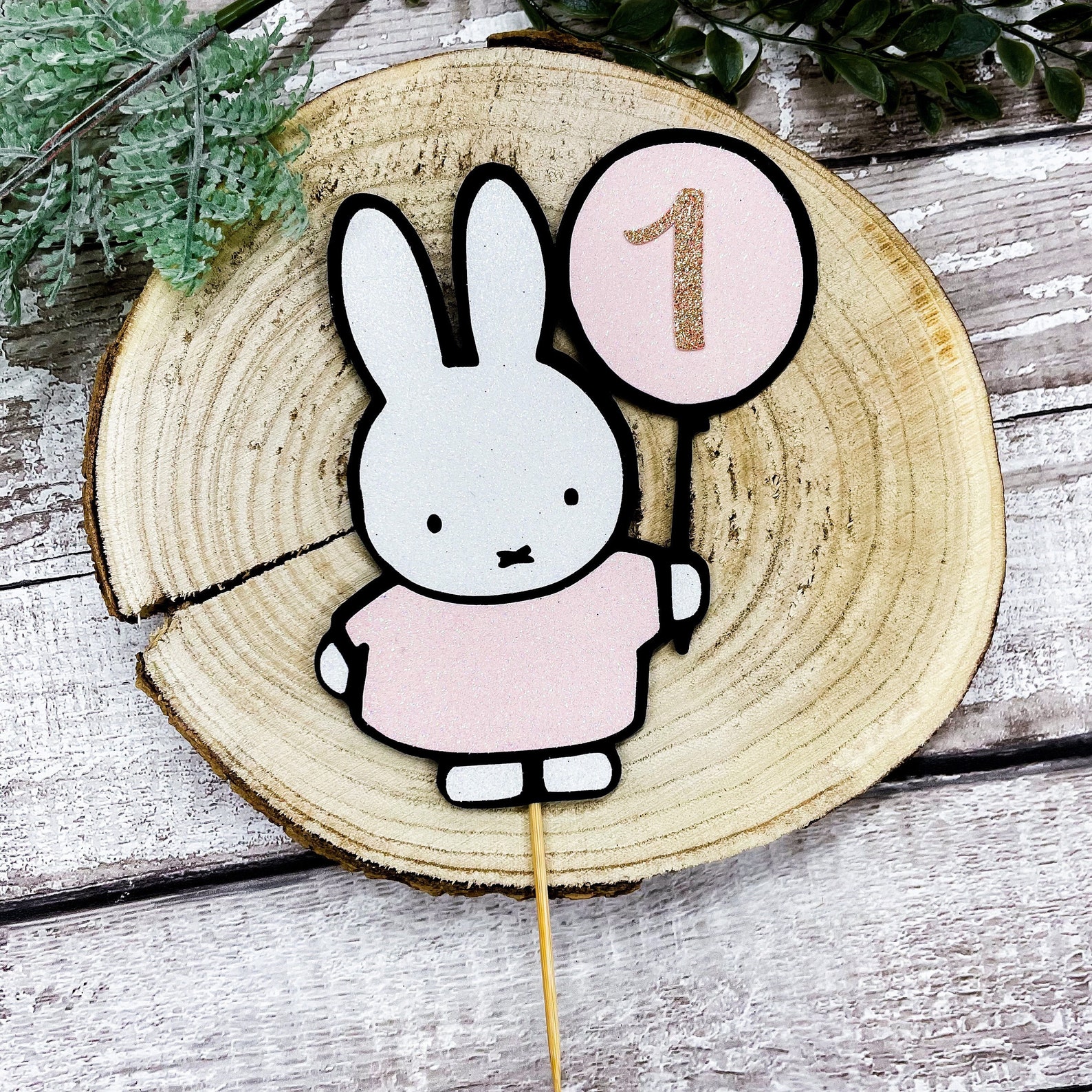 Miffy Age Balloon Glitter Cake Topper Birthday Number - Etsy