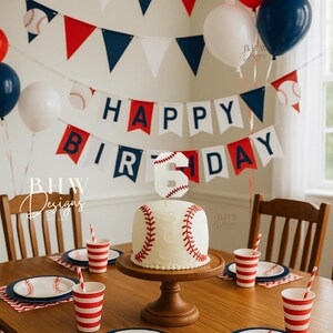 Glitter Baseball Age Number Cake Topper: Birthday Decoration, Baseball ...