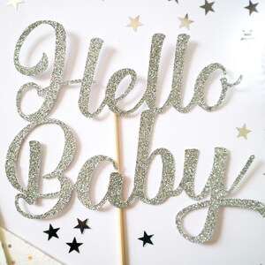 Hello Baby Glitter Cake Topper Baby Shower New Baby Gender Reveal - Etsy UK