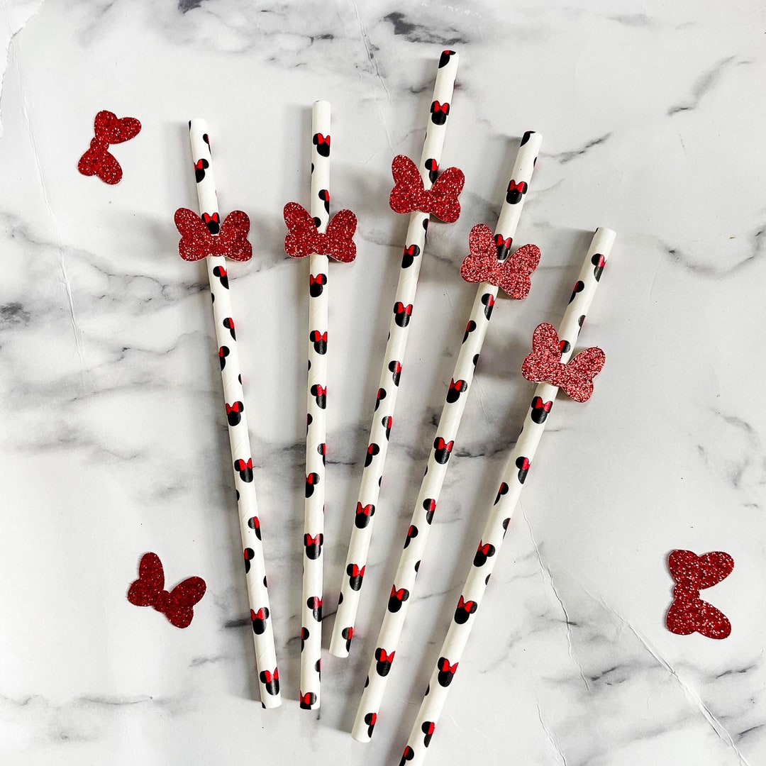 10 - Minnie Mouse Paper Straws - Disney Party - Etsy