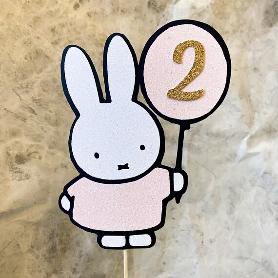 Miffy Age Balloon Glitter Cake Topper Birthday Number | Etsy